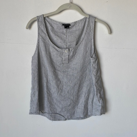 Theory | Tops | Theory Linen Striped Tank Top Blue And White | Poshmark